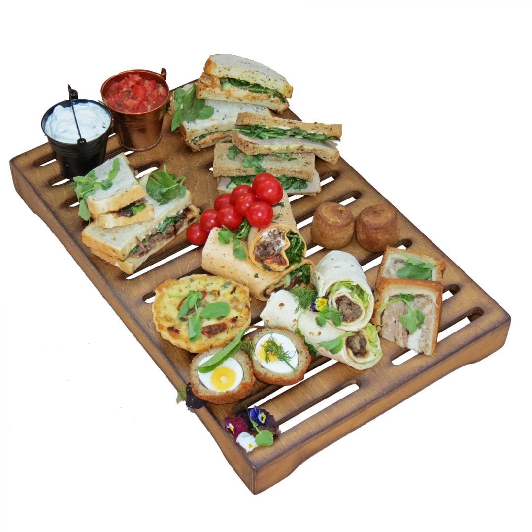 Rustic Brown Distressed GN1/1 Slatted Riser 510x325x50 | Ligneus UK