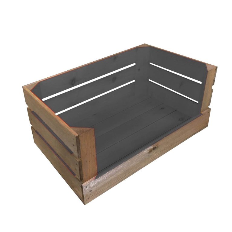 Drop Front Amberley Grey Colour Burst Crate 600x370x250 | Ligneus UK