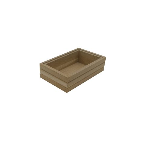 Plain Natural Oak Partitioned Stacker Box 450x179x60 | Ligneus UK