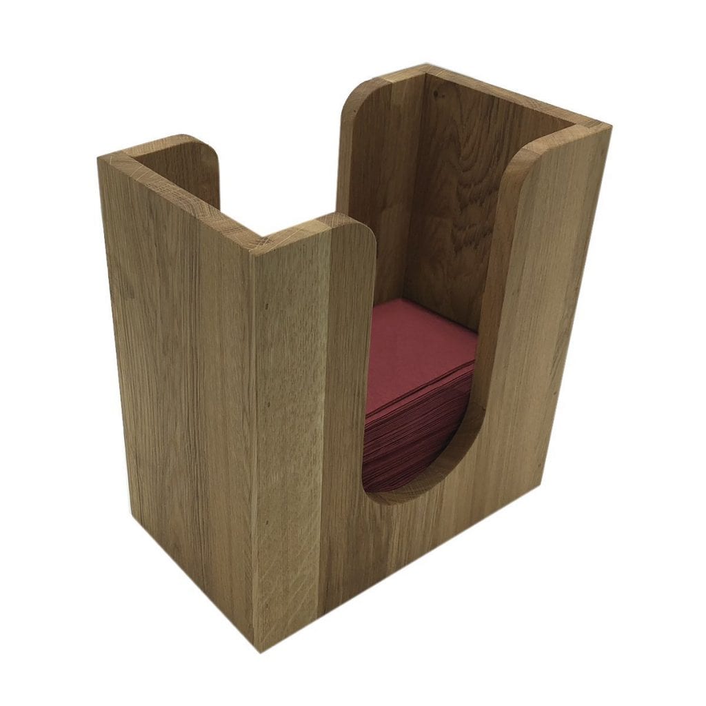 Oak Napkin Dispenser with Rollers 225x236x240 | Beauty & Functionality
