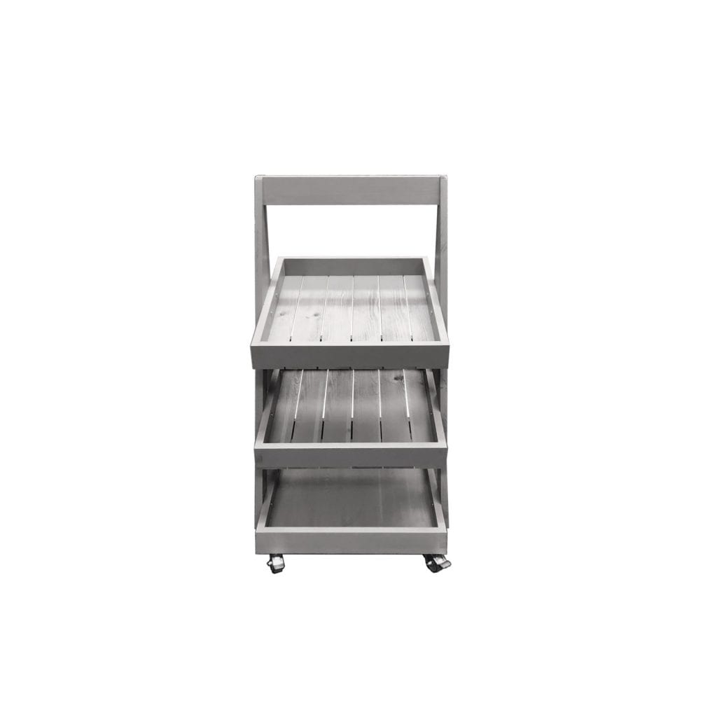 Mobile Black 3-Tier Slanted Wooden A-Frame Display Stand