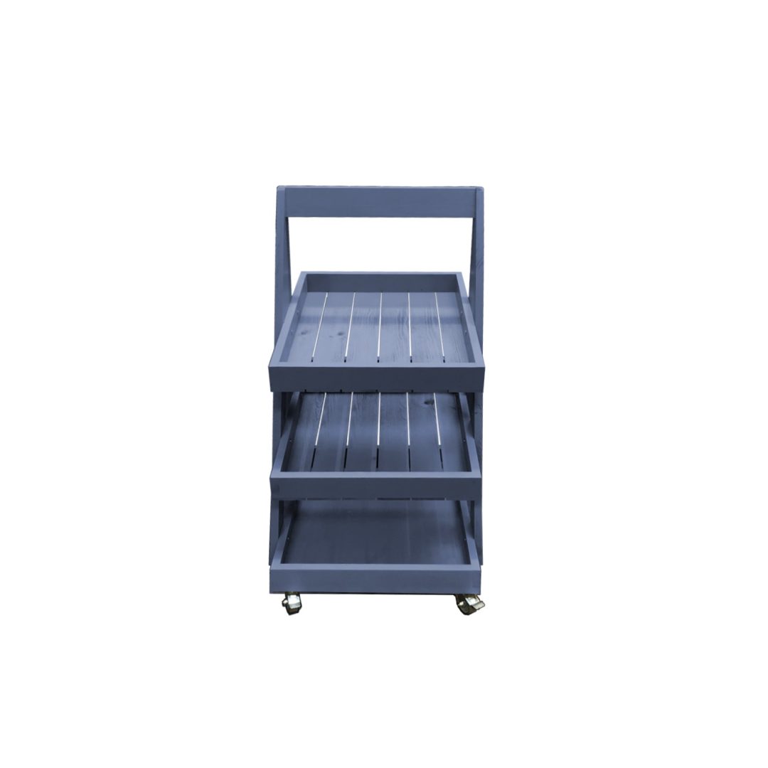 Mobile Kingscote Blue 3-Tier Slanted Wooden A-Frame Display Stand