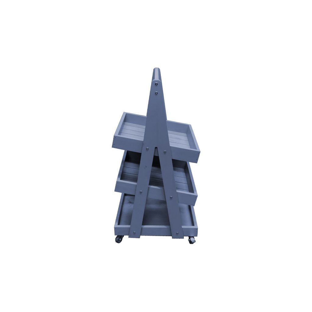 Mobile Kingscote Blue 3-Tier Slanted Wooden A-Frame Display Stand