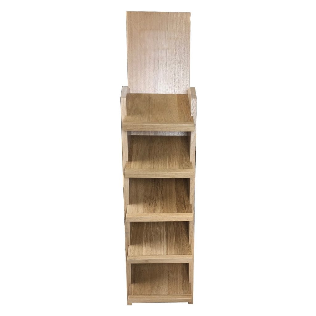 Oak Slanted 5-Tier Display Stand 167x190x820 | Quality Display Stands