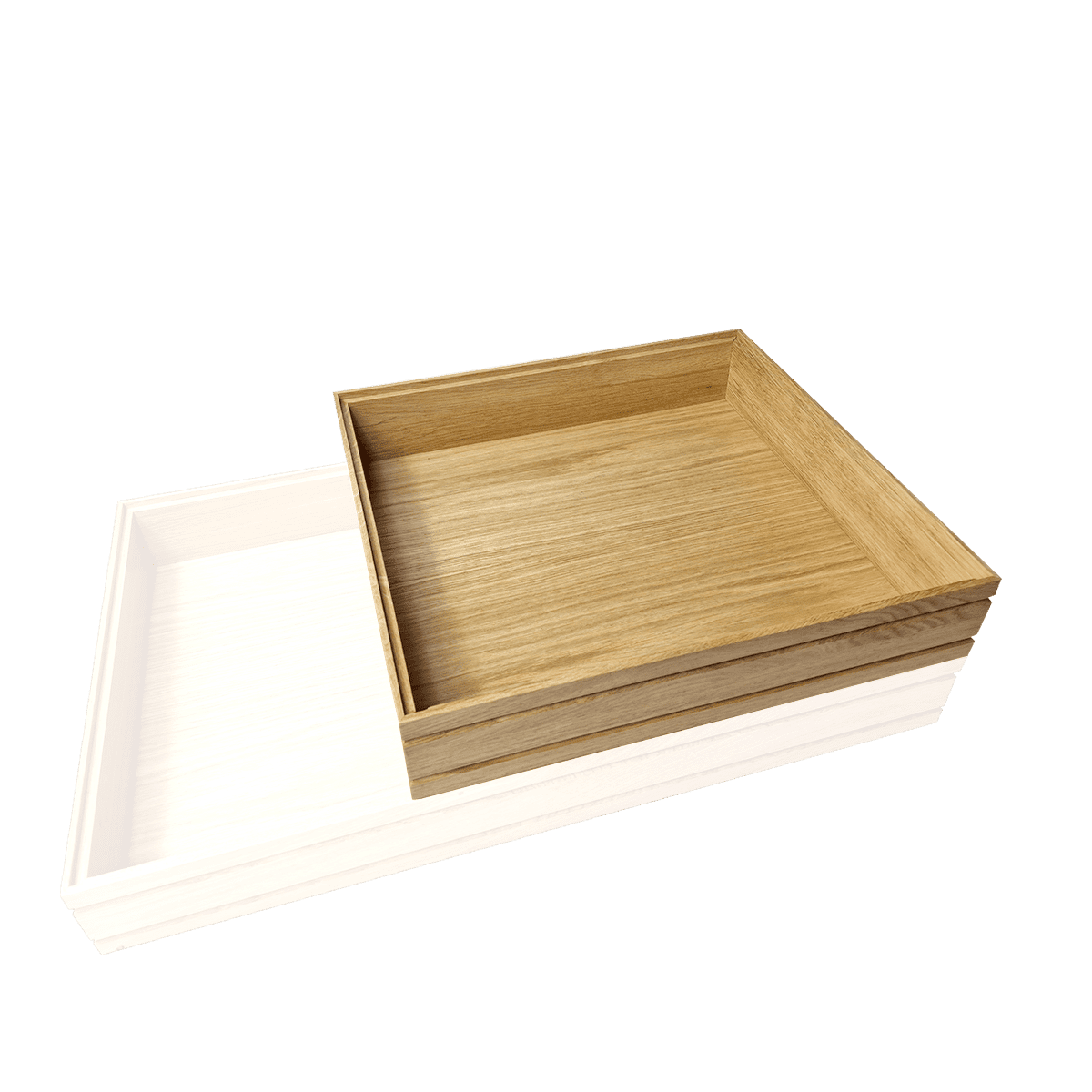 B2/3 Ribbed Natural Oak Trolley Partitioned Stacker Box
