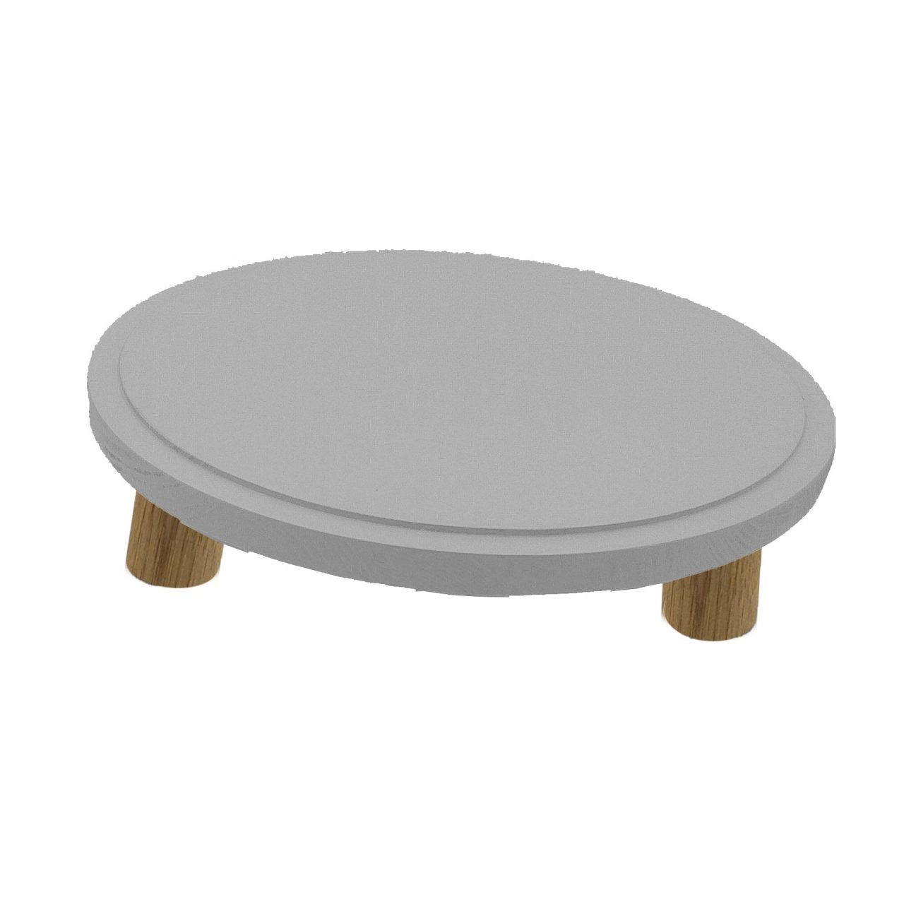 Gretton Grey Topped Oak Milking Stool 290Dx70 | Colourful Displays