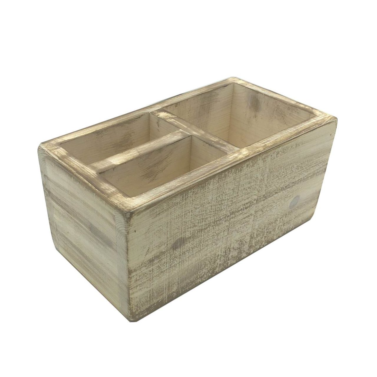 Painswick White 3 Compartment Cutlery & Condiment Holder | Ligneus