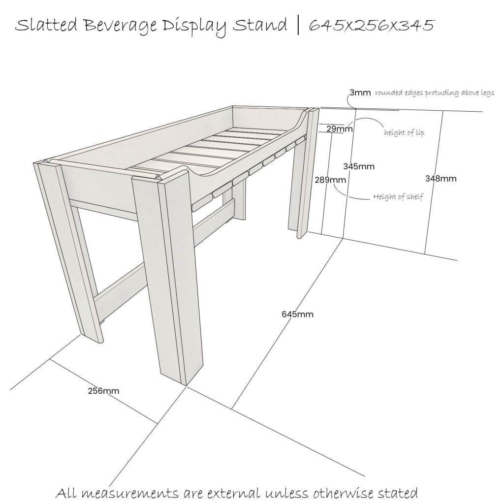 Rustic Slatted Beverage Station | Buffet Service | Ligneus UK