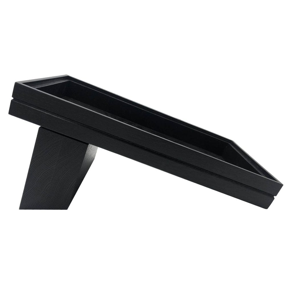 21 Degree Angled Black Oak Plinth | Angled Displays | Ligneus UK