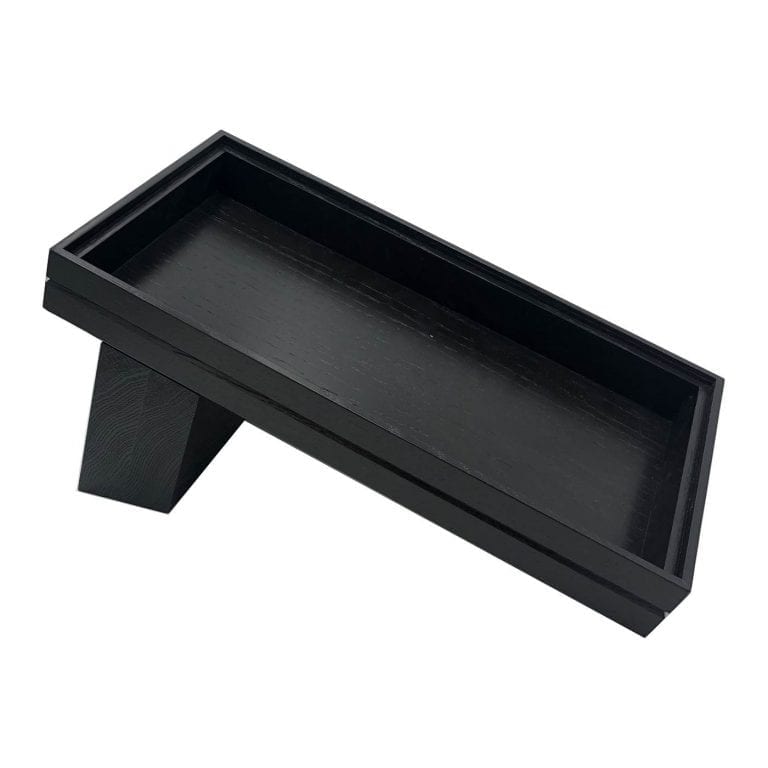 21 Degree Angled Black Oak Plinth | Angled Displays | Ligneus UK