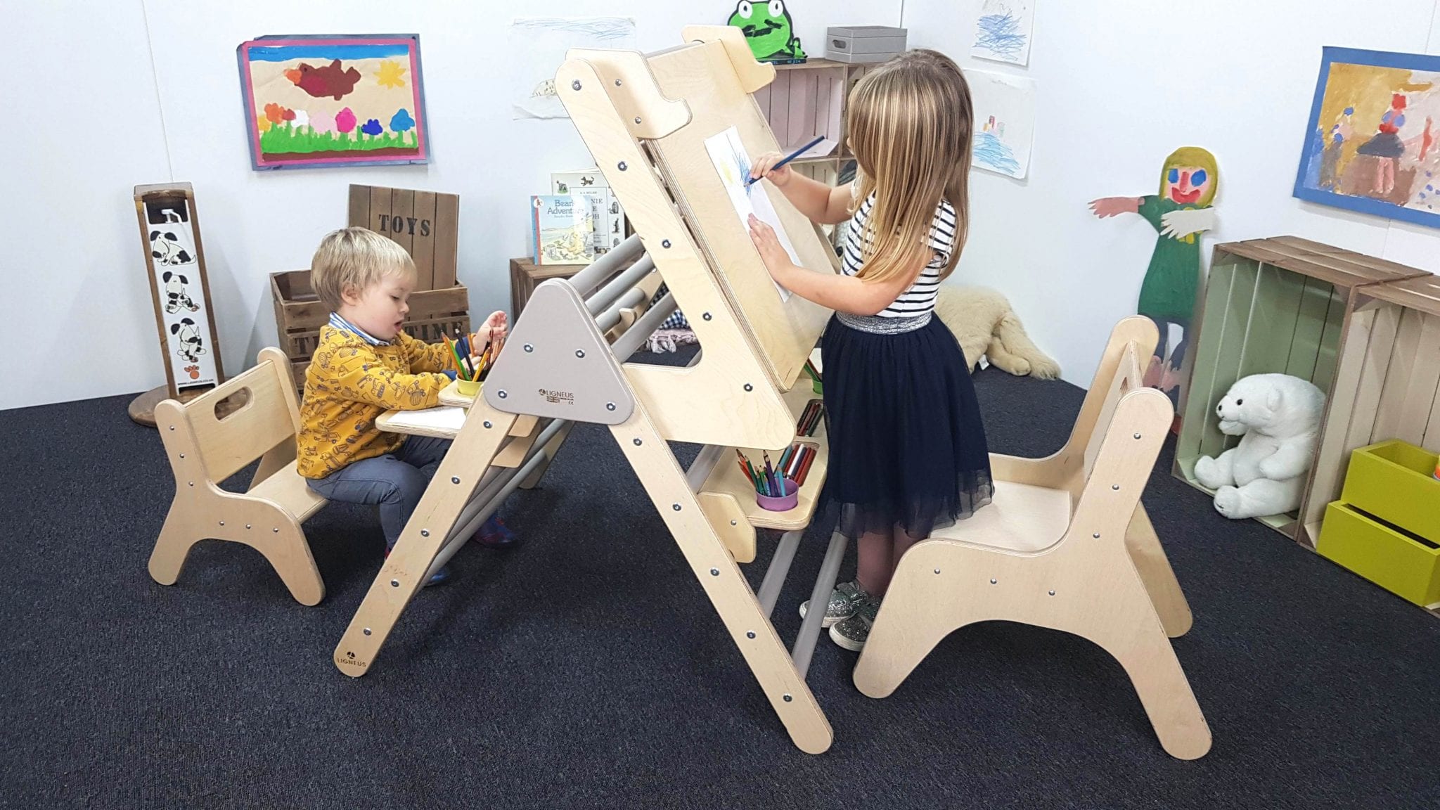 Nursery Pikler Desk Set | Play & Learn | Sustainably Made | Ligneus UK