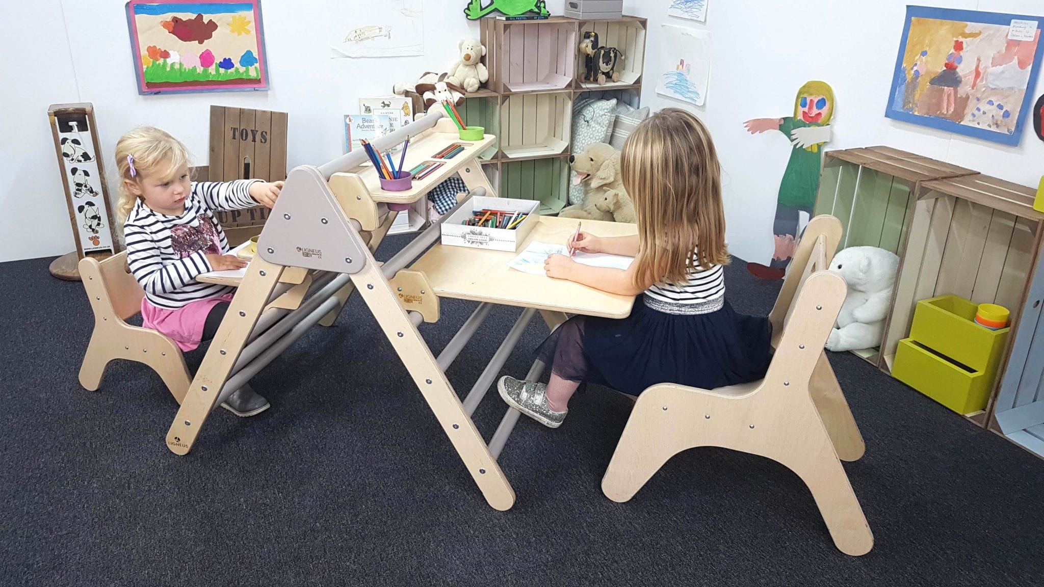 Nursery Pikler Desk Set | Play & Learn | Sustainably Made | Ligneus UK