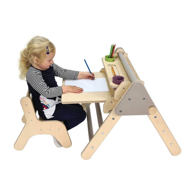Nursery Pikler Desk Set Gretton Grey | Play & Learn | Ligneus PLAY UK