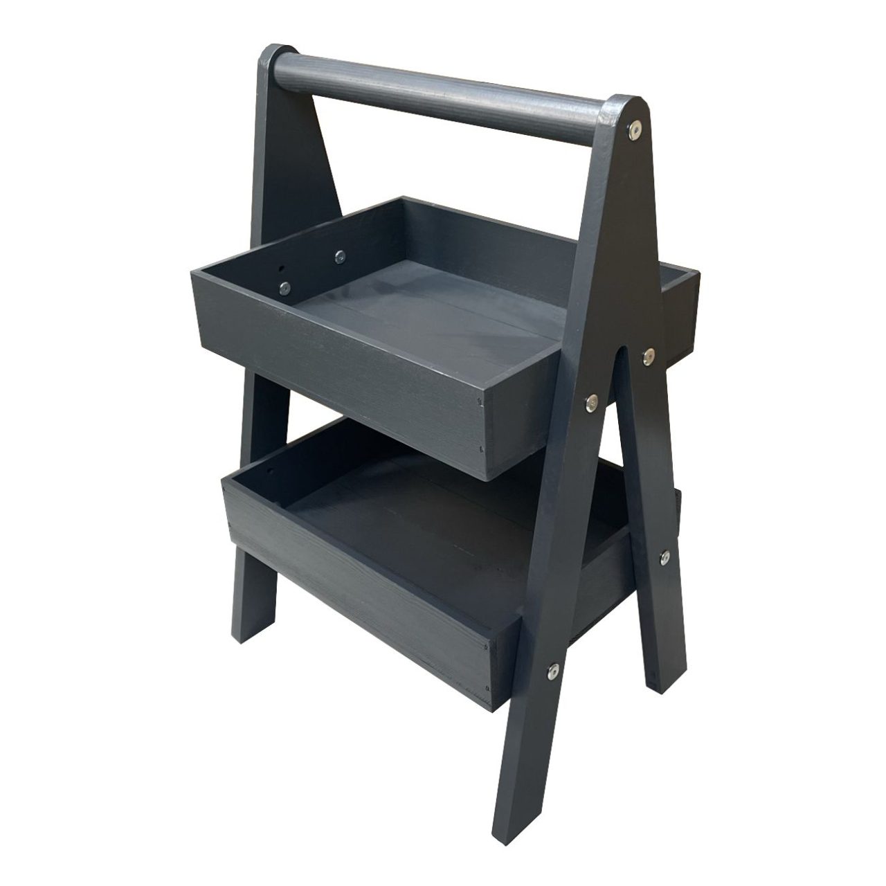 Amberley Grey 2-Tier Adjustable Wooden A-Frame Display Stand