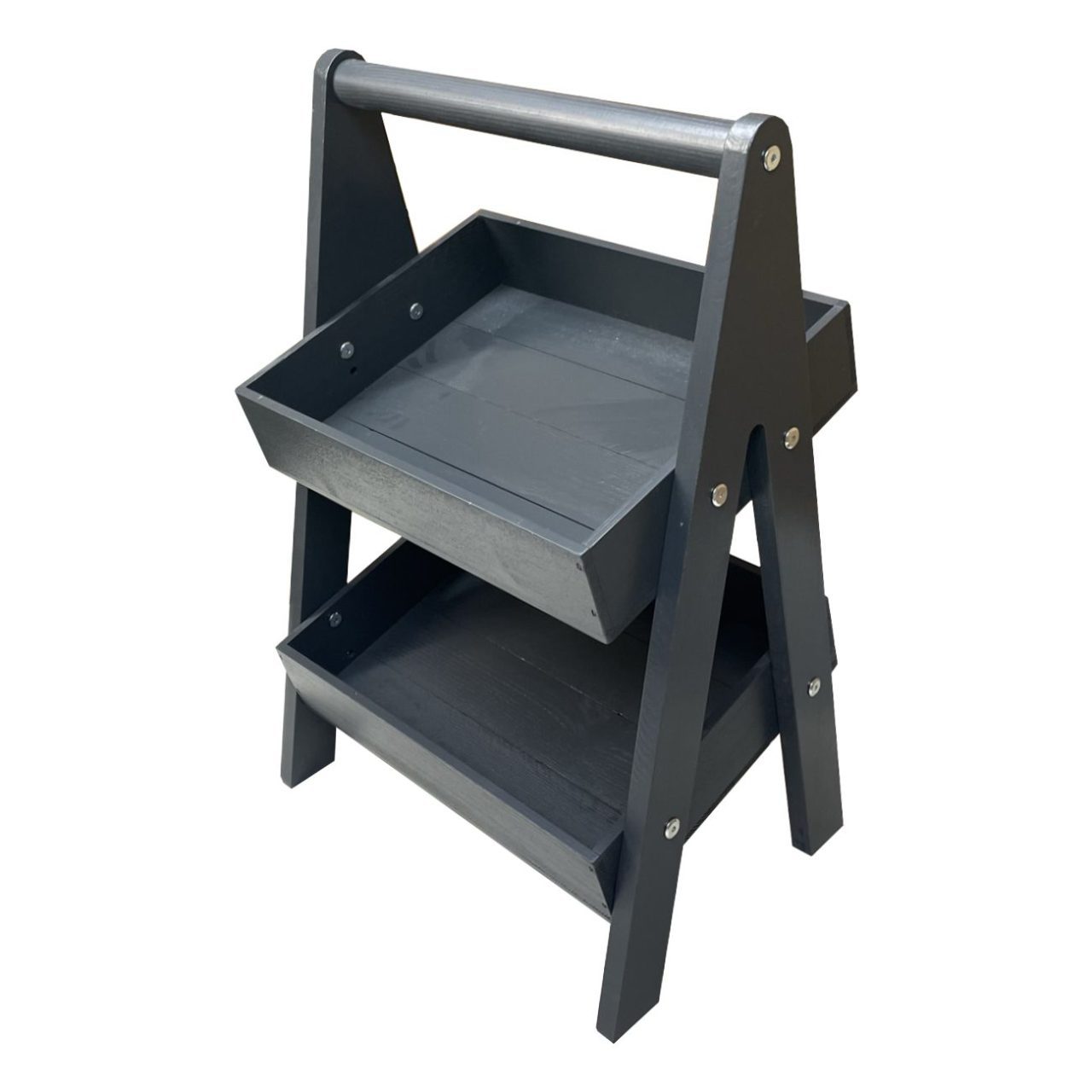 Amberley Grey 2-Tier Adjustable Wooden A-Frame Display Stand