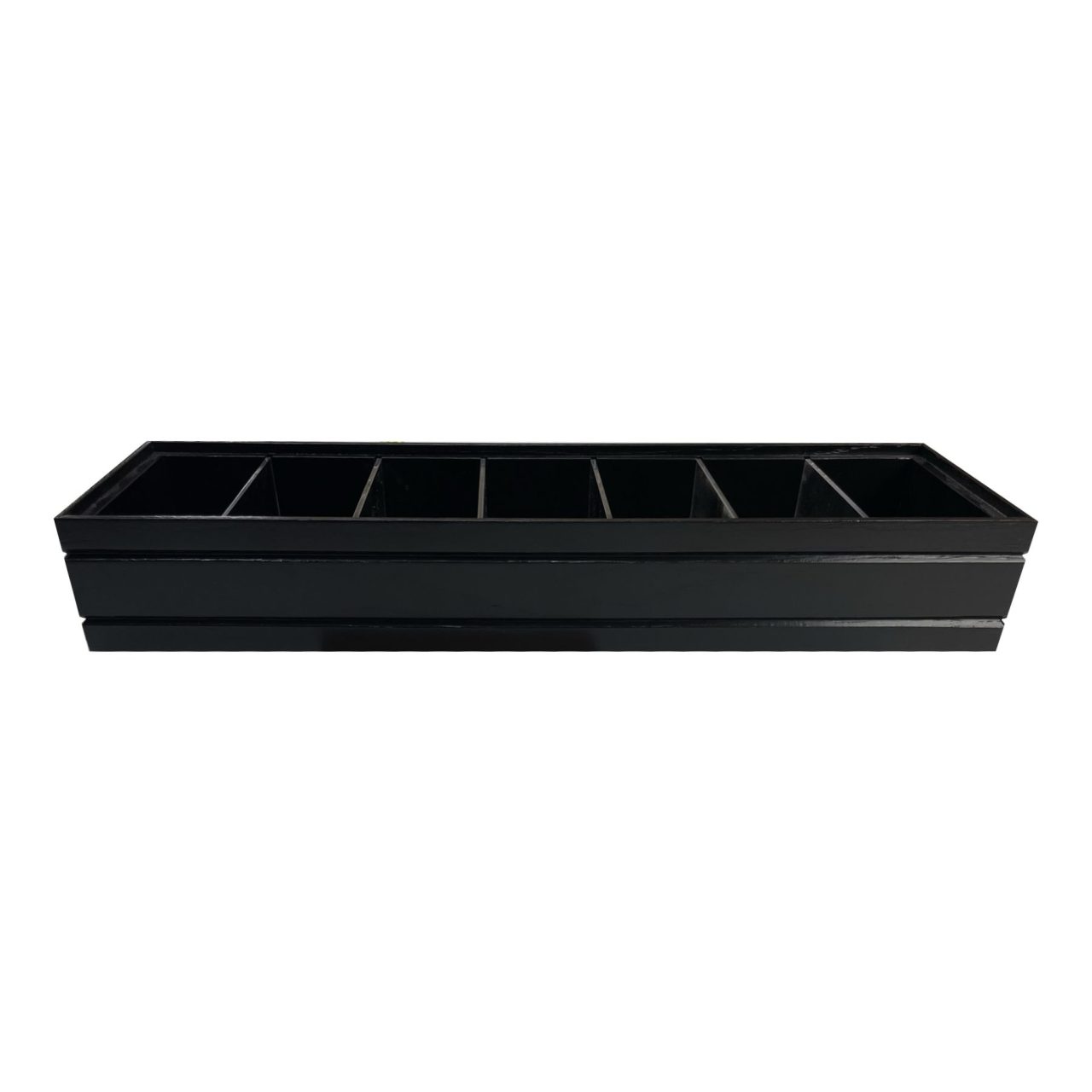 GN 2/4 Ribbed Black Oak Partitioned Stacker Box 530x163x80 | Ligneus