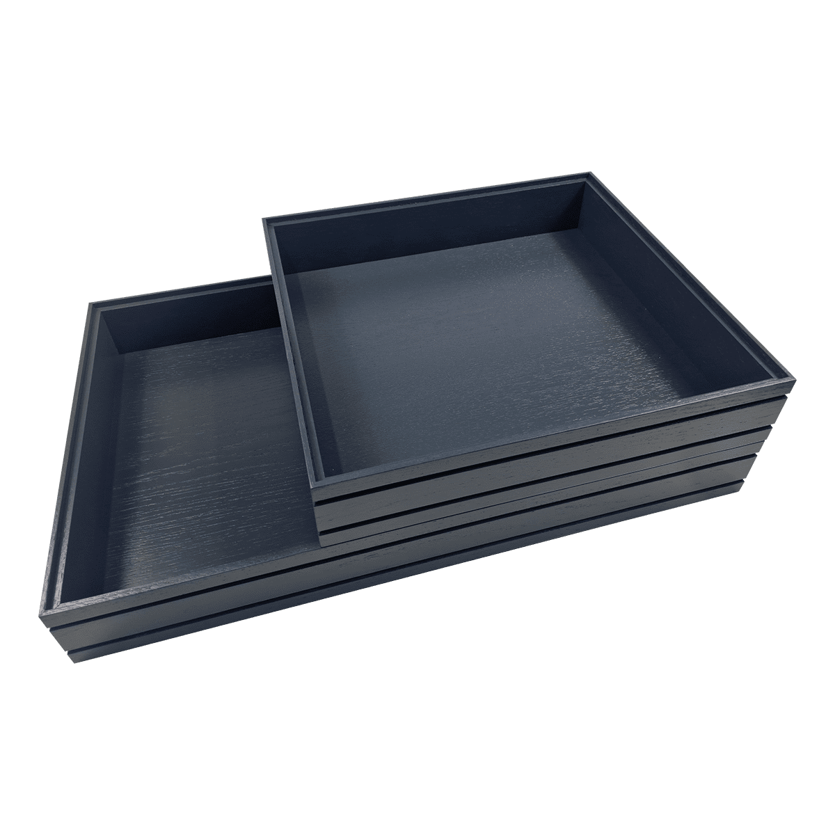 B2/3 Ribbed Amberley Grey Oak Trolley Stacker Box