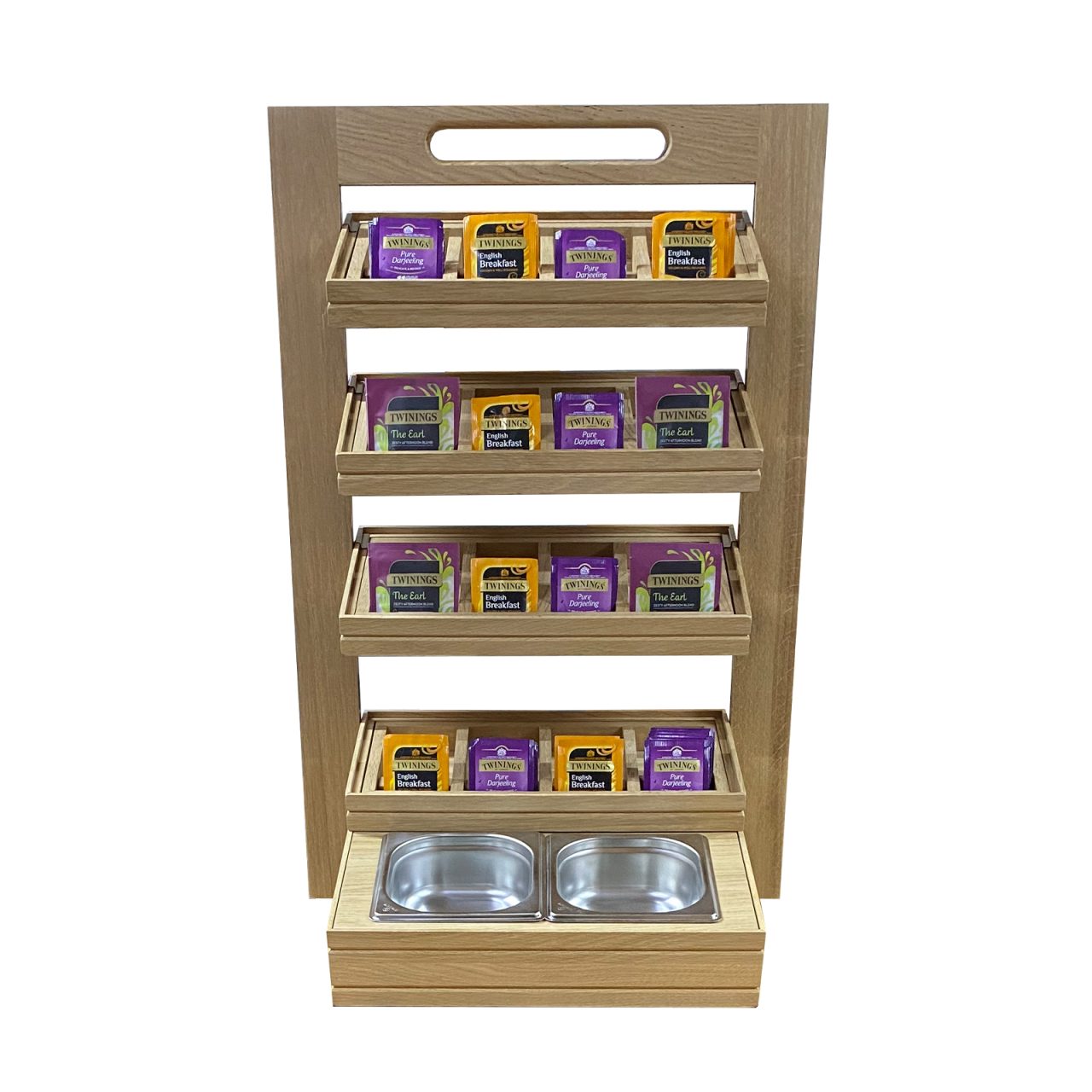 Burford 4 Tier Counter Top Display Stand Natural Oak Burford 4 Tier Counter Top Display Stand Natural Oak