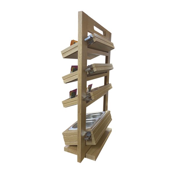 Burford 4 Tier Counter Top Display Stand Natural Oak Burford 4 Tier Counter Top Display Stand Natural Oak