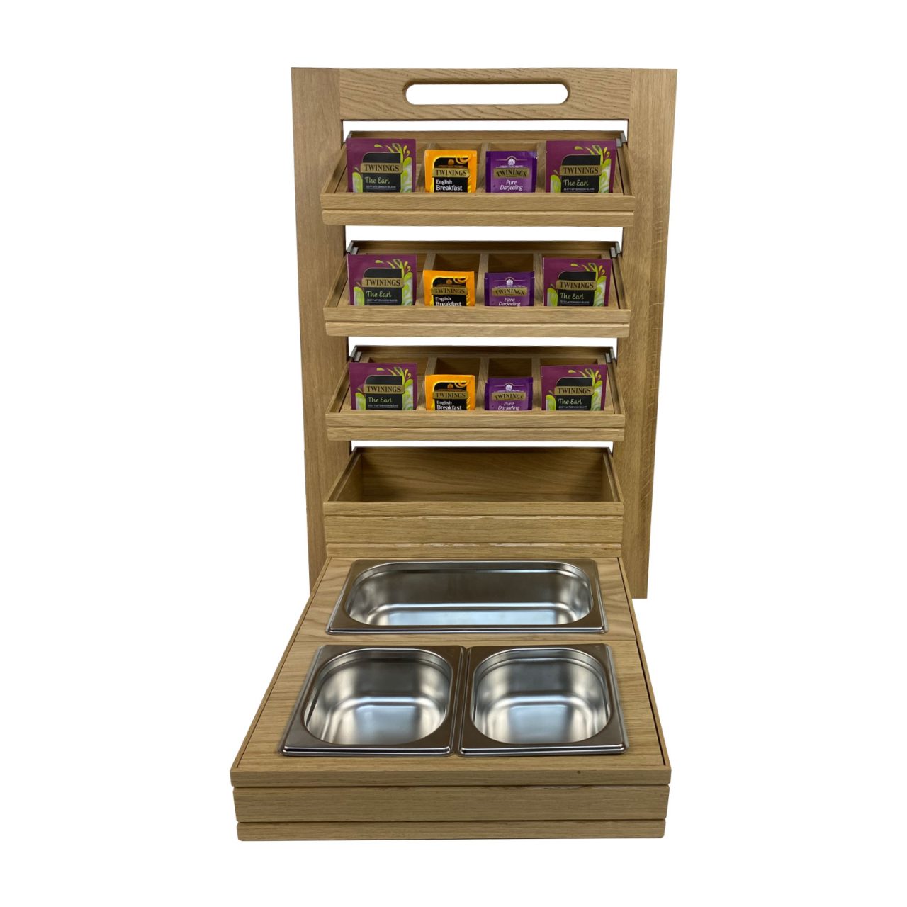Burford 4 Tier Counter Top Display Stand Natural Oak Burford 4 Tier Counter Top Display Stand Natural Oak
