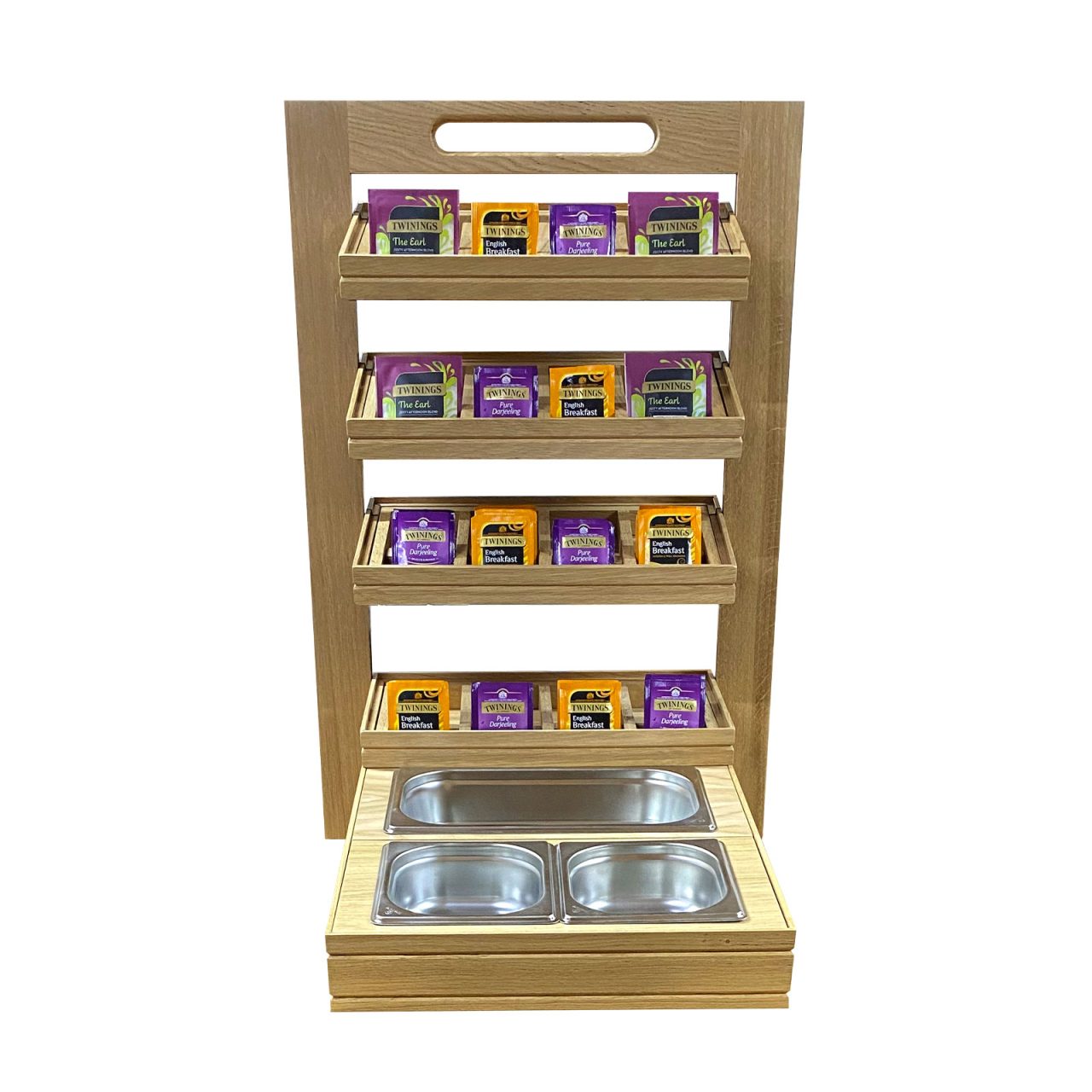 Burford 4 Tier Counter Top Display Stand Natural Oak Burford 4 Tier Counter Top Display Stand Natural Oak